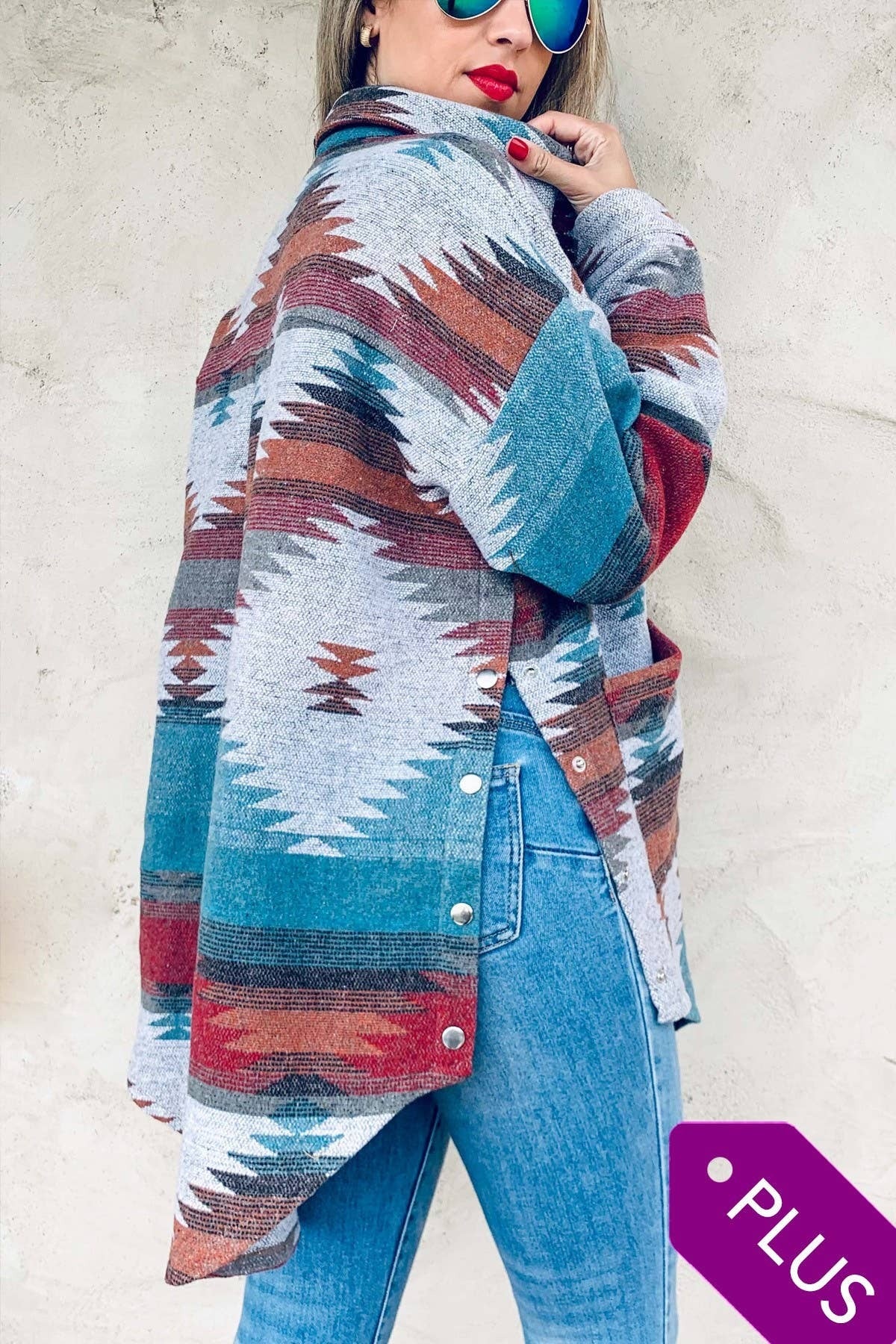 Plus Size Aztec Shacket | Magnolia Outfitters